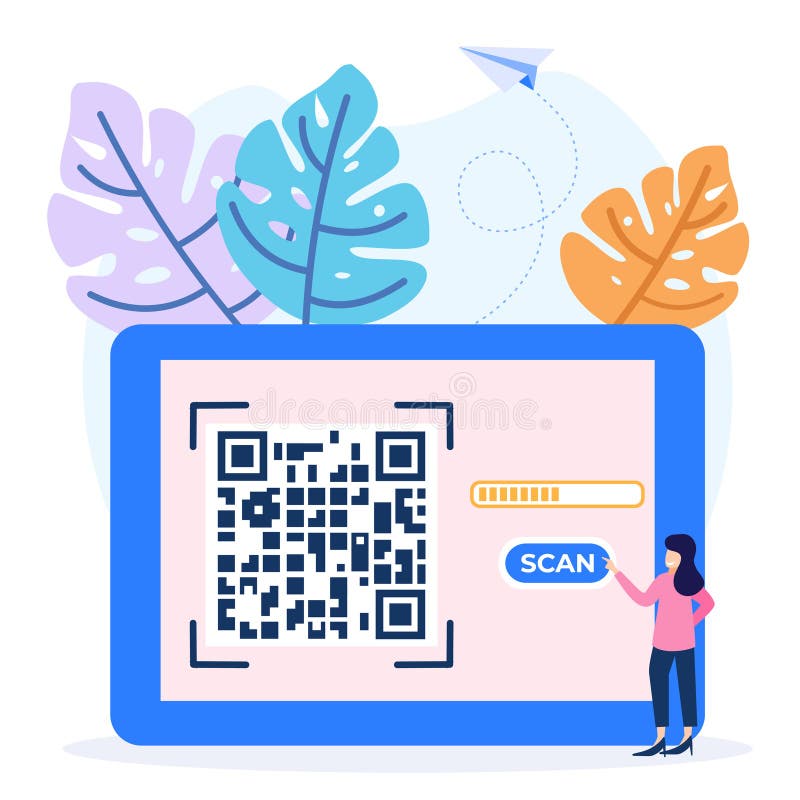 Illustration Vector Graphic Cartoon Character of Qr Code Scanning Stock ...