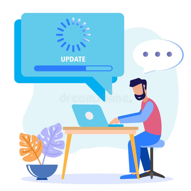 Illustration Vector Graphic Cartoon Character of System Update Stock ...