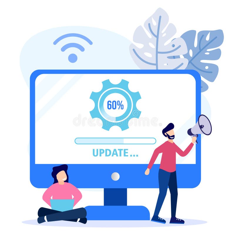 Illustration Vector Graphic Cartoon Character of System Update Stock ...