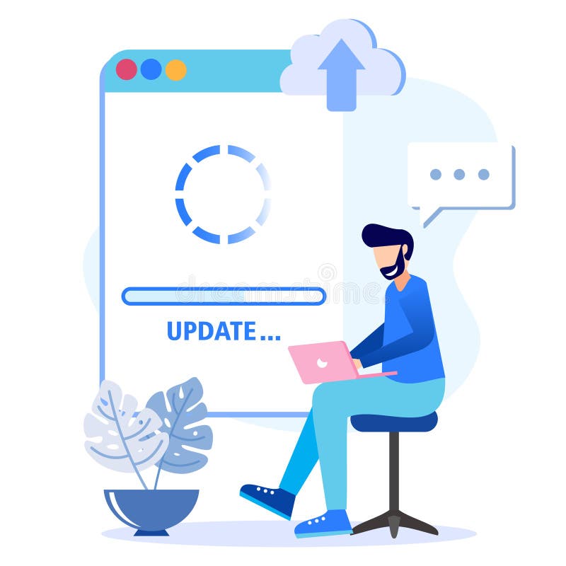 Illustration Vector Graphic Cartoon Character of System Update Stock ...