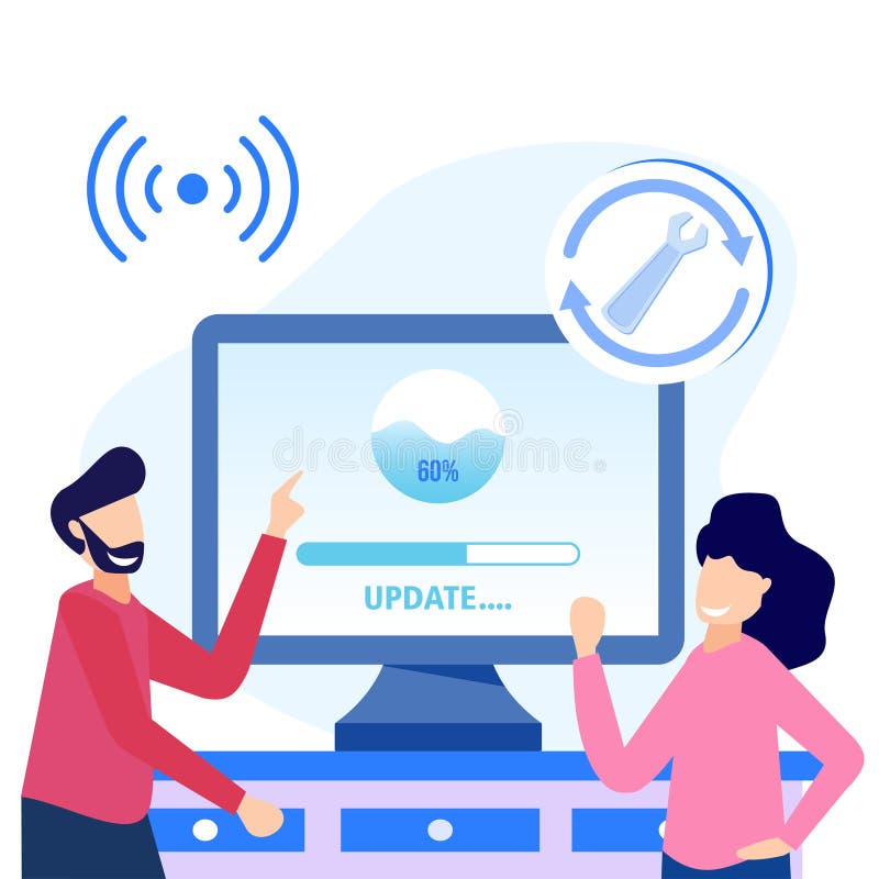 Illustration Vector Graphic Cartoon Character of System Update Stock ...