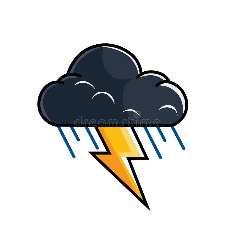 Lightning and Rain Clouds stock vector. Illustration of thunderstorm ...