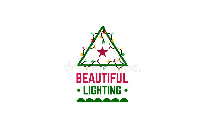 Illustration Vector Graphic of Christmas Tree Symbol with Light Bulbs ...