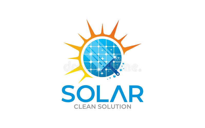 Illustration Vector Graphic of Cleaning Solar Panels Logo Design ...
