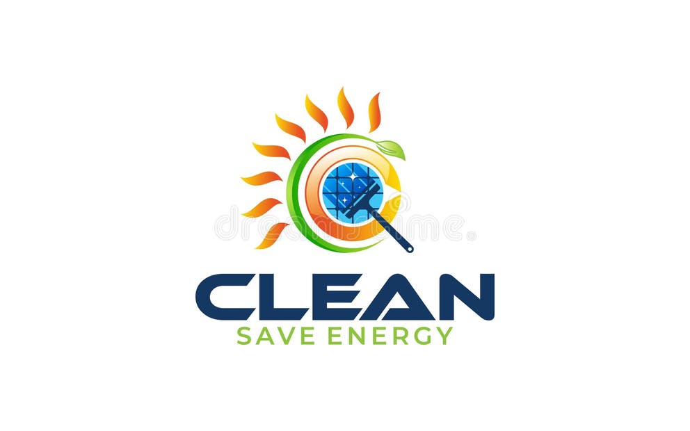 Illustration Vector Graphic of Cleaning Solar Panels Logo Design ...