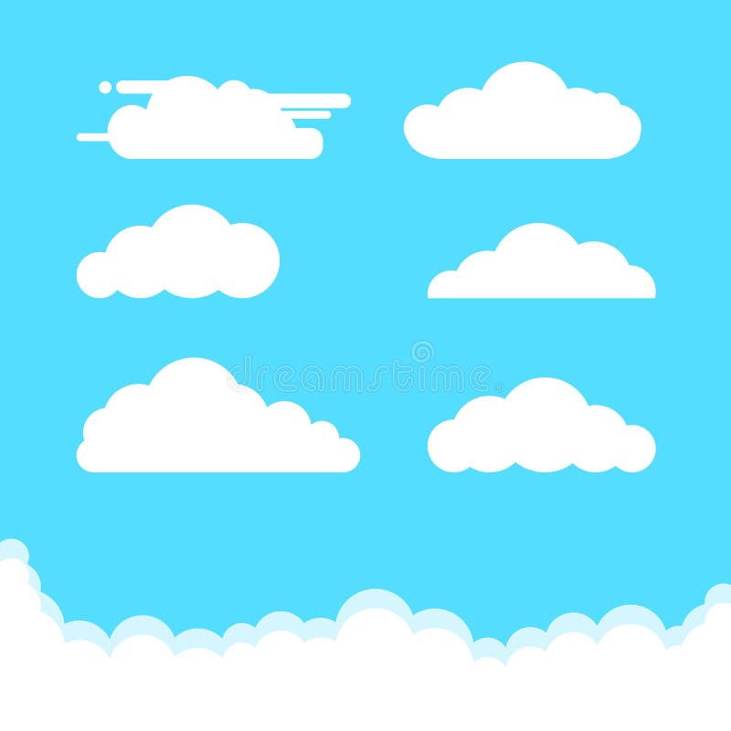 Illustration Vector Graphic of Clouds Using Flat Design. Stock Vector ...