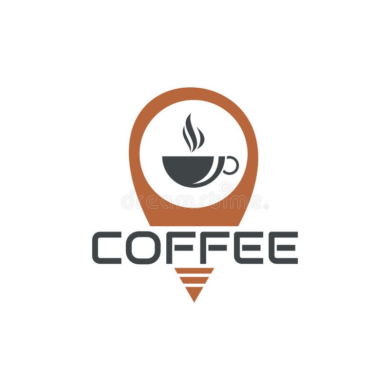 Illustration Vector Graphic of Coffee Inside the Location Logo Showing ...