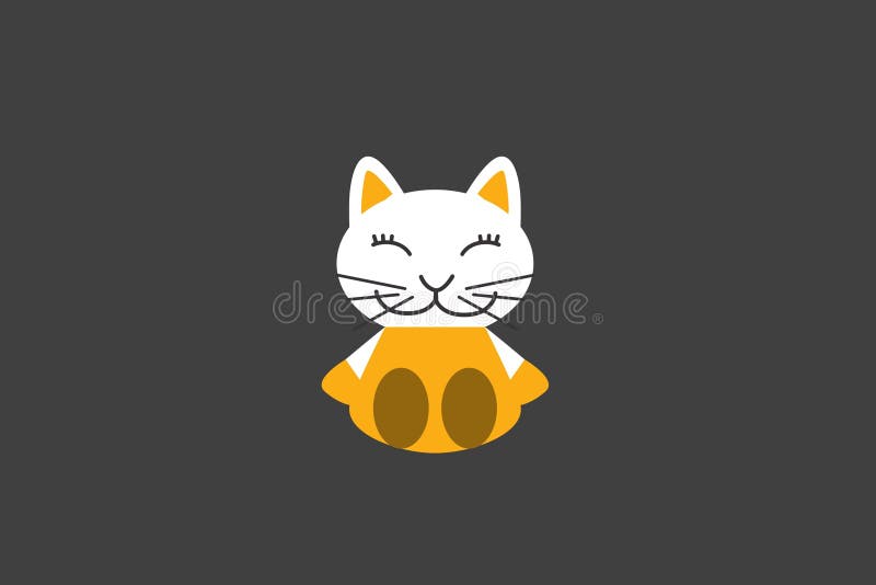 Cute Yellow Cat Character Vector Stock Vector Illustration Of Pose Kitten 300046334