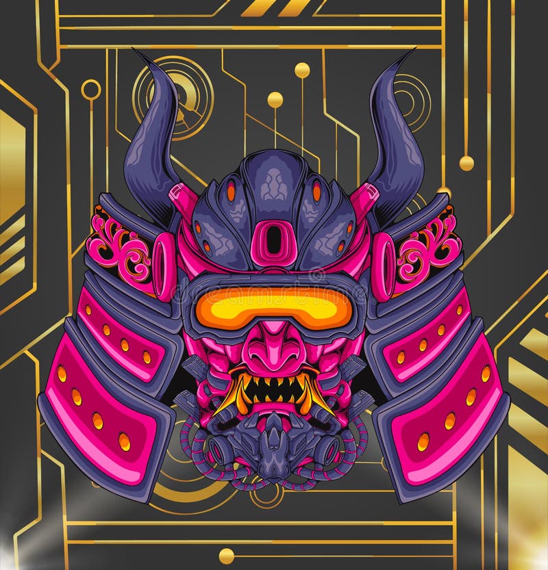 Illustration Vector Graphic of Cyborg Samurai Stock Illustration ...