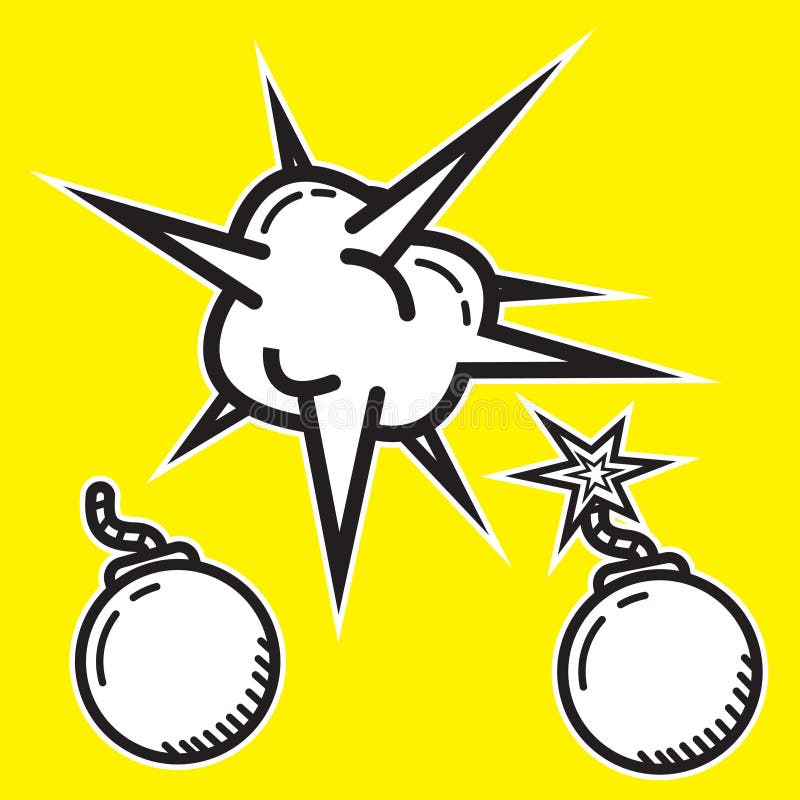 Illustration Vector Graphic Design of Doodle Bomb Explode. Stock Vector ...