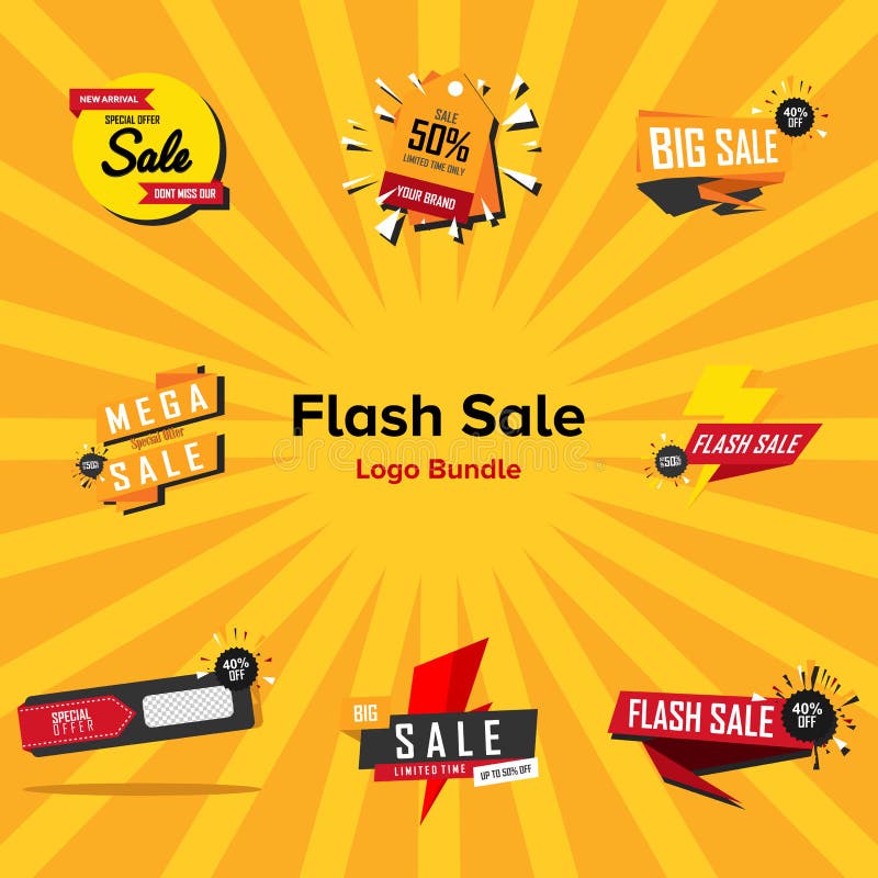 Illustration Vector Graphic of Flash Sale Logo Bundle Stock Vector ...