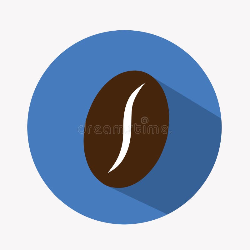 Illustration Vector Graphic of Flat Single Coffee Bean with Blue ...