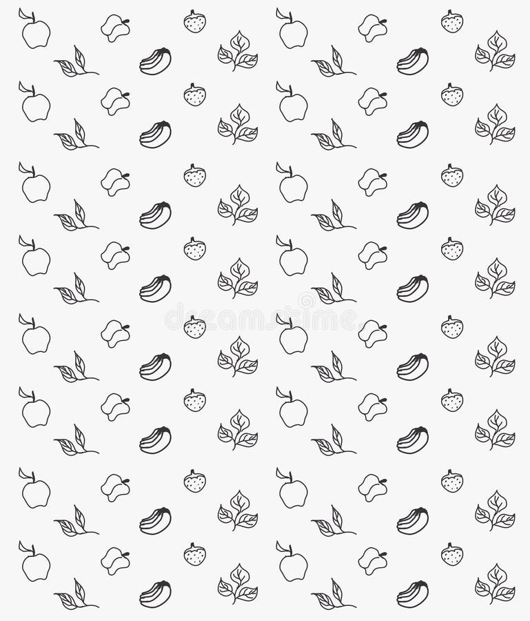 Fruits handdrawing pattern stock vector. Illustration of banana - 329869934