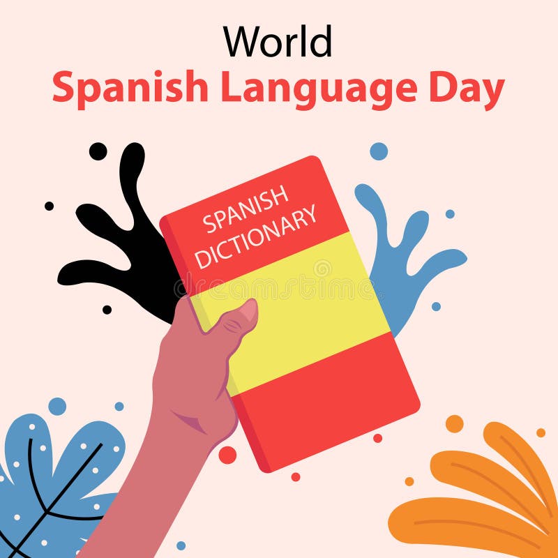 Illustration Vector Graphic of a Hand Holding a Book Spanish Dictionary ...