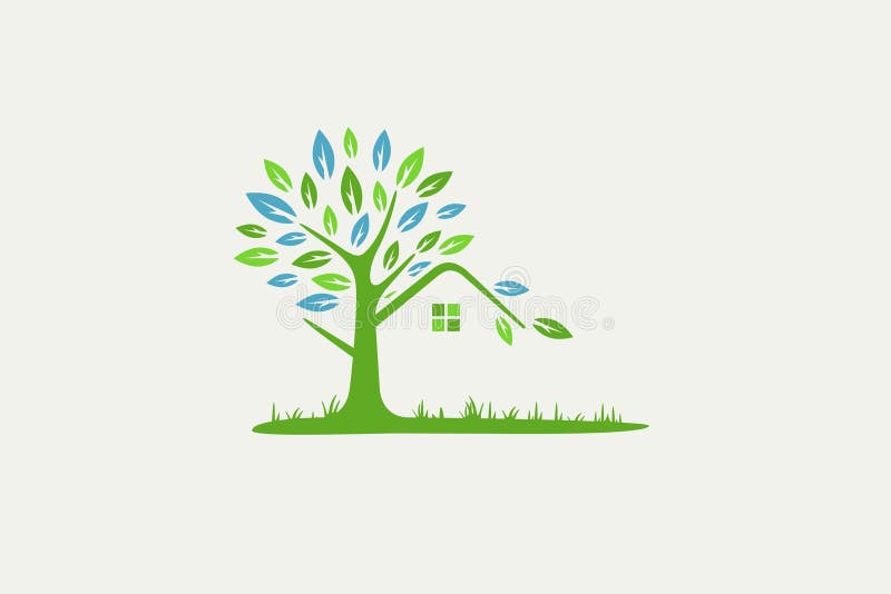 Home and tree logo stock vector. Illustration of flower - 328977307