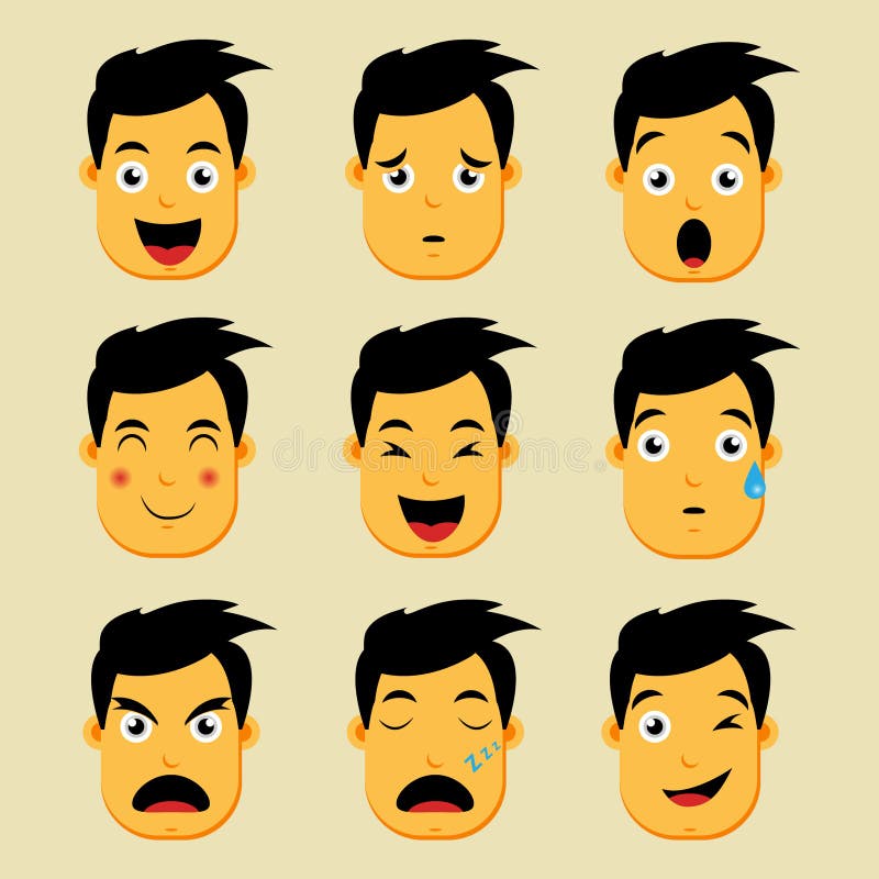 Illustration of Vector Graphic Human Expression Set Collection Stock ...