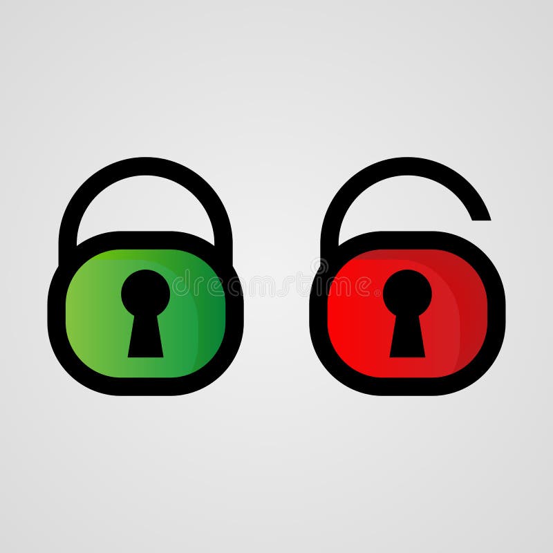 ILLUSTRATION VECTOR GRAPHIC of ICON PADLOCK LOCK and UNLOCK Stock ...