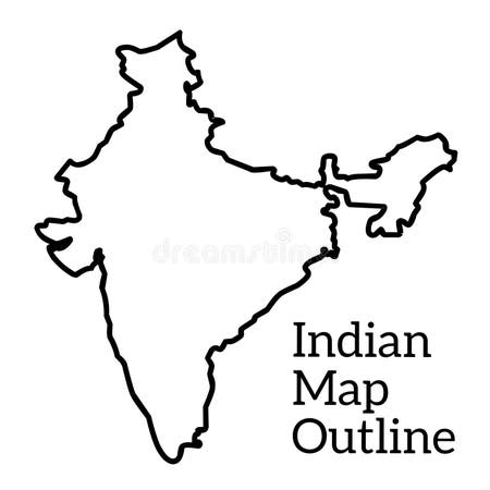 Illustration Vector Graphic of India Outline Map with White Background ...