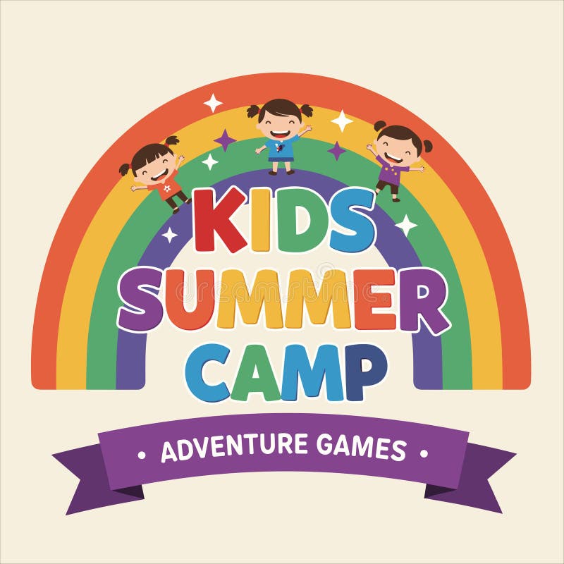 Illustration Vector Graphic of Kids Summer Camp Stock Vector - Illustration of forest, child ...
