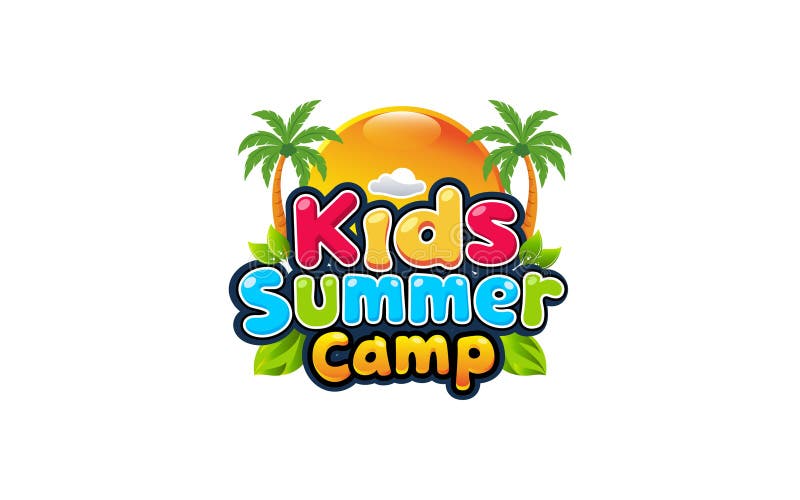 Illustration Vector Graphic of Kids Summer Camp Logo Design Template ...