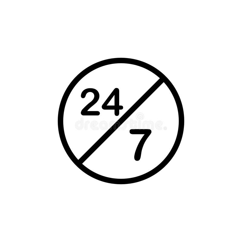 Illustration Vector Graphic of 24 7 Label Icon Stock Vector ...