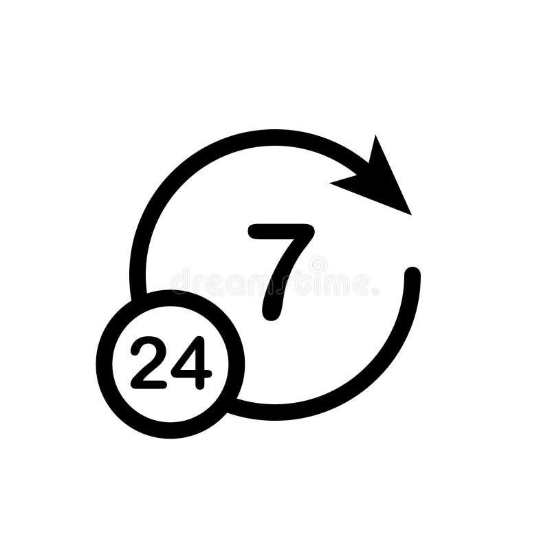 Illustration Vector Graphic of 24 7 Label Icon Stock Vector ...