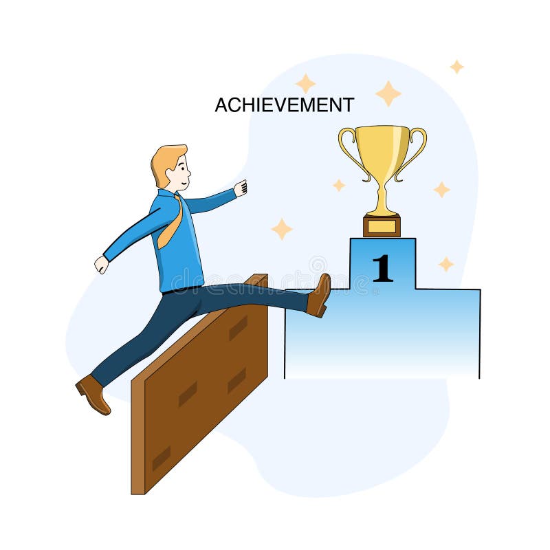 Illustration Vector Graphic Man Achieve the Target for Web and Poster ...