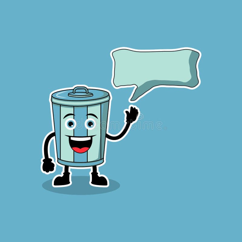 Illustration Vector Graphic of Mascot Funny Garbage Can, Design ...