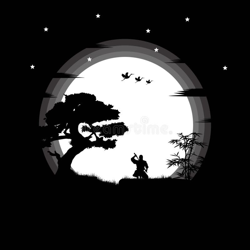 Illustration Vector Graphic of Ninja, Assassin, Samurai Training at ...