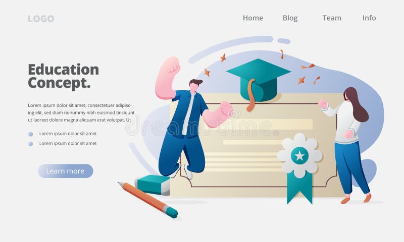 People Characters Solving Educational Test and Receiving Graduation ...