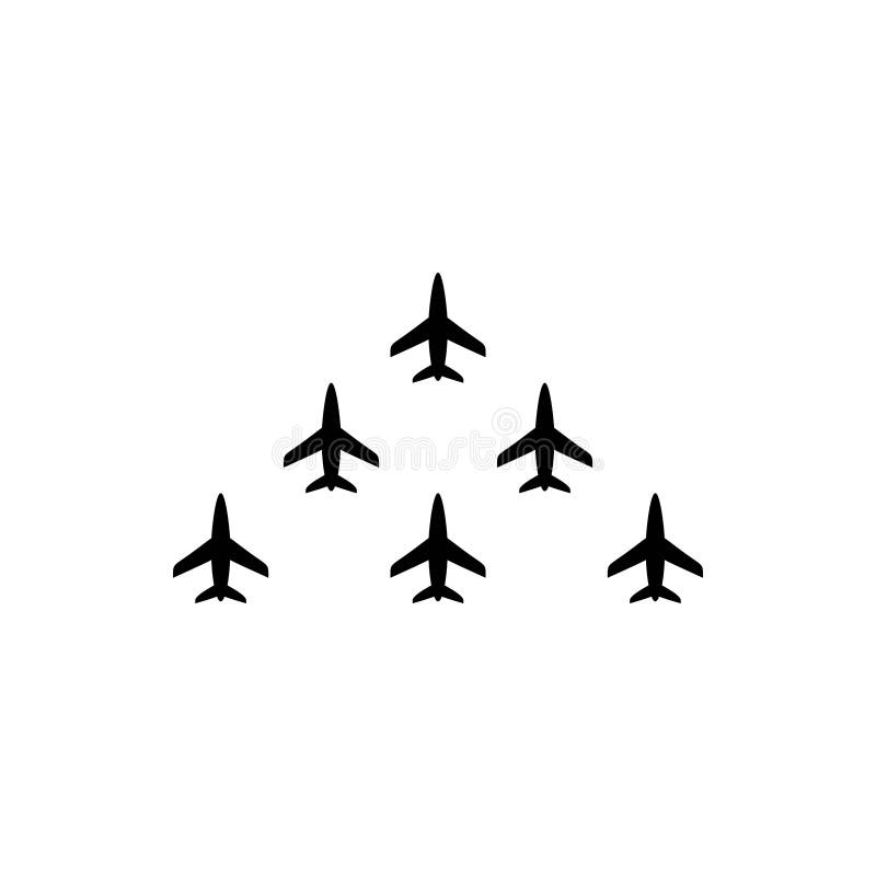 Plane Formation Icon, Illustration Design Template Stock Vector ...