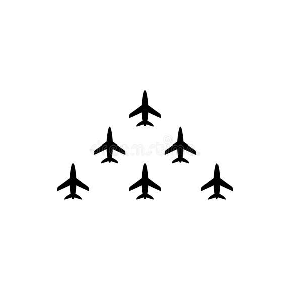 Plane Formation Icon, Illustration Design Template Stock Vector ...
