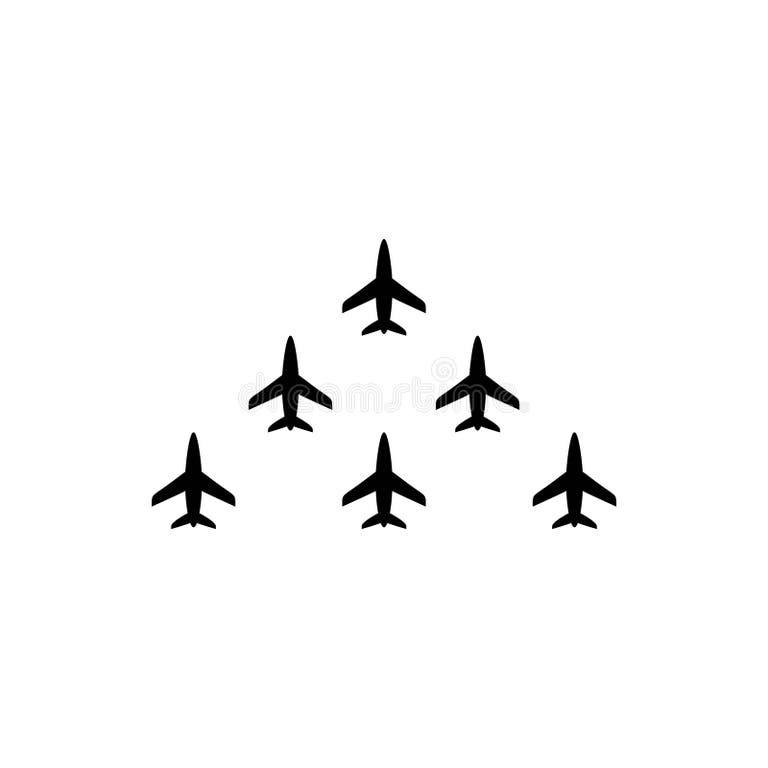 Plane Formation Icon, Illustration Design Template Stock Vector ...