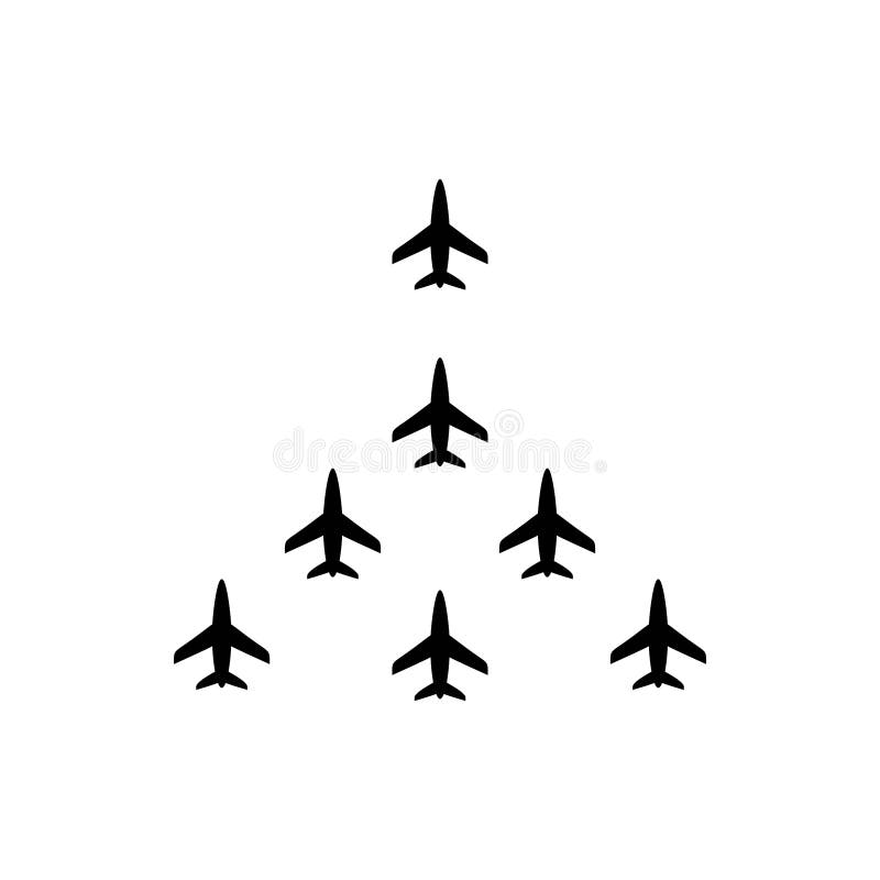 Plane Formation Icon, Illustration Design Template Stock Vector ...