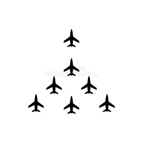 Plane Formation Icon, Illustration Design Template Stock Vector ...