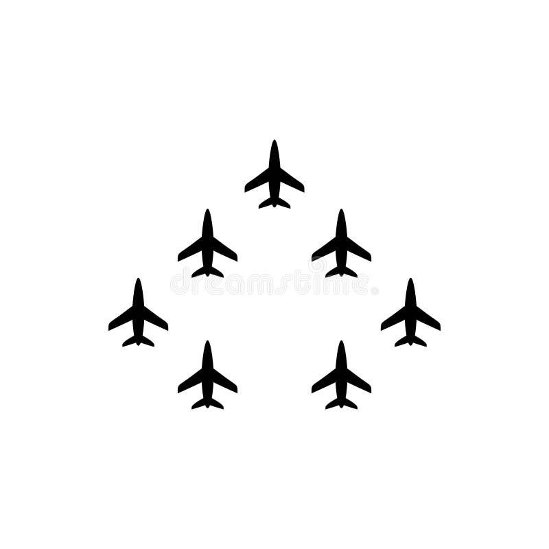 Plane Formation Icon, Illustration Design Template Stock Vector ...
