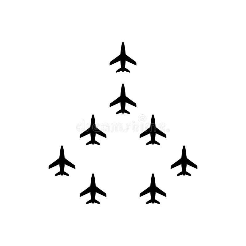 Plane Formation Icon, Illustration Design Template Stock Vector ...