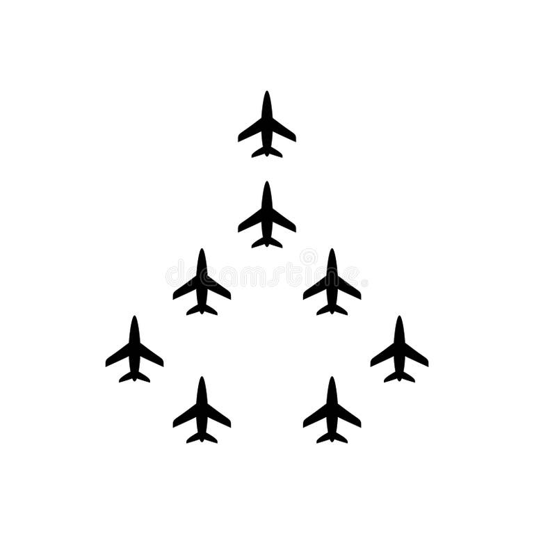 Plane Formation Icon, Illustration Design Template Stock Vector ...
