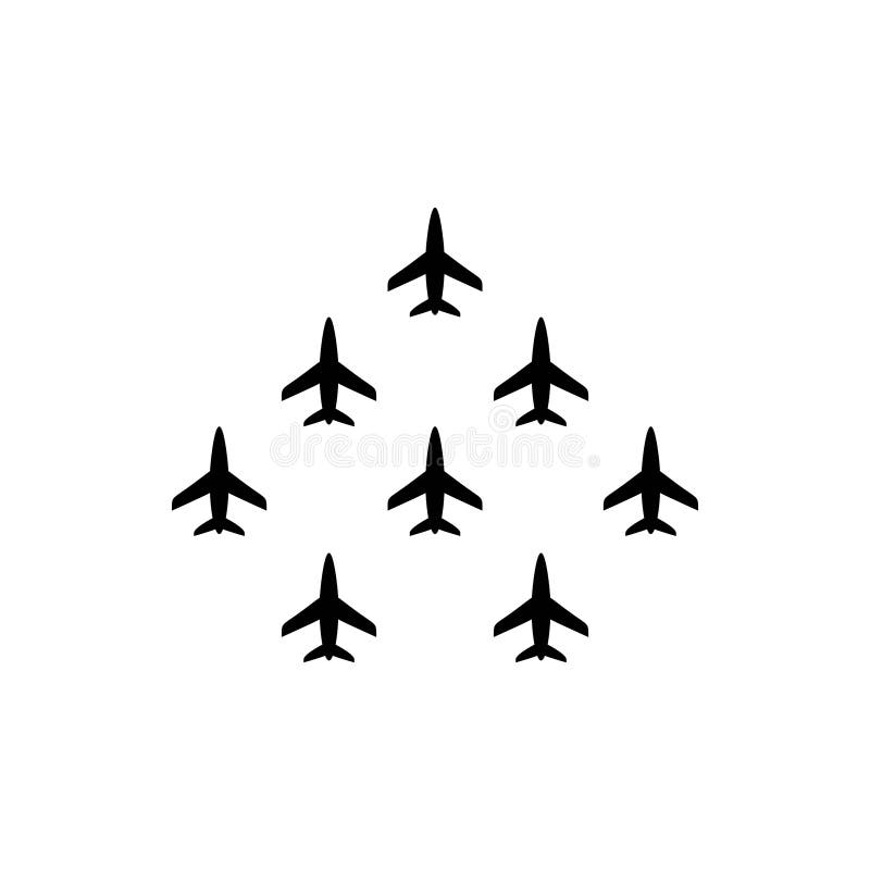 Plane Formation Icon, Illustration Design Template Stock Vector ...