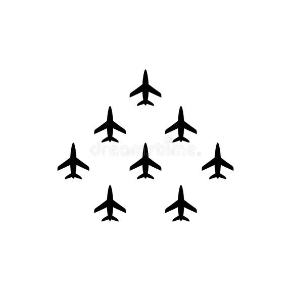 Plane Formation Icon, Illustration Design Template Stock Vector ...