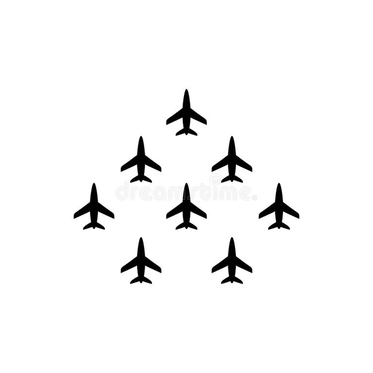 Plane Formation Icon, Illustration Design Template Stock Vector ...
