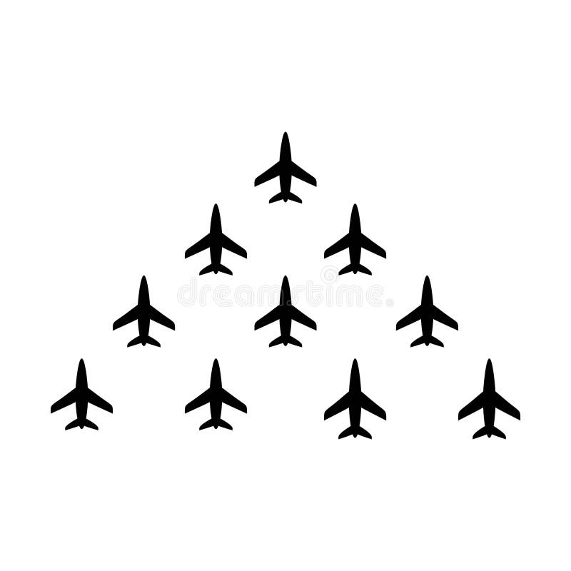 Plane Formation Icon, Illustration Design Template Stock Vector ...