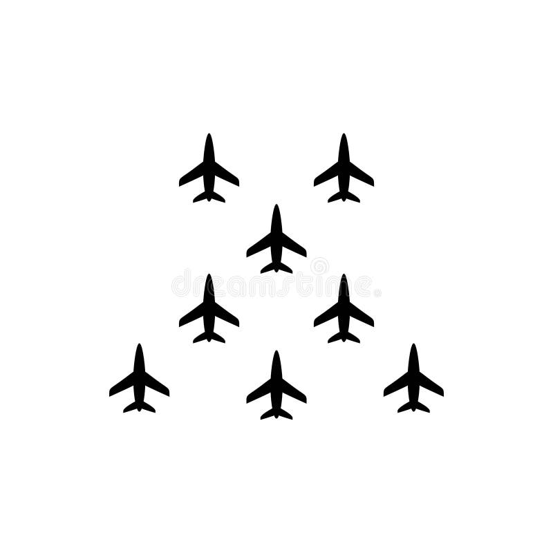 Plane Formation Icon, Illustration Design Template Stock Vector ...