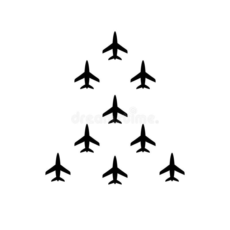 Plane Formation Icon, Illustration Design Template Stock Vector ...