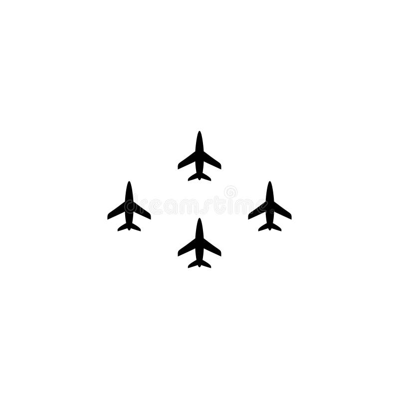 Plane Formation Icon, Illustration Design Template Stock Vector ...