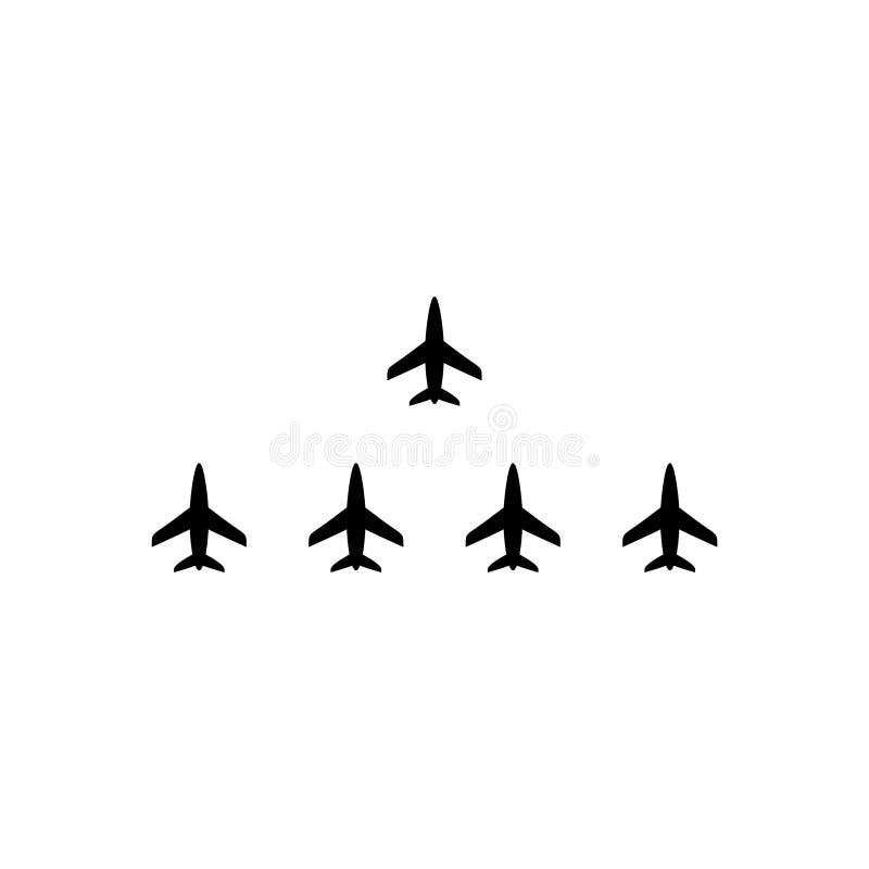 Plane Formation Icon, Illustration Design Template Stock Vector ...