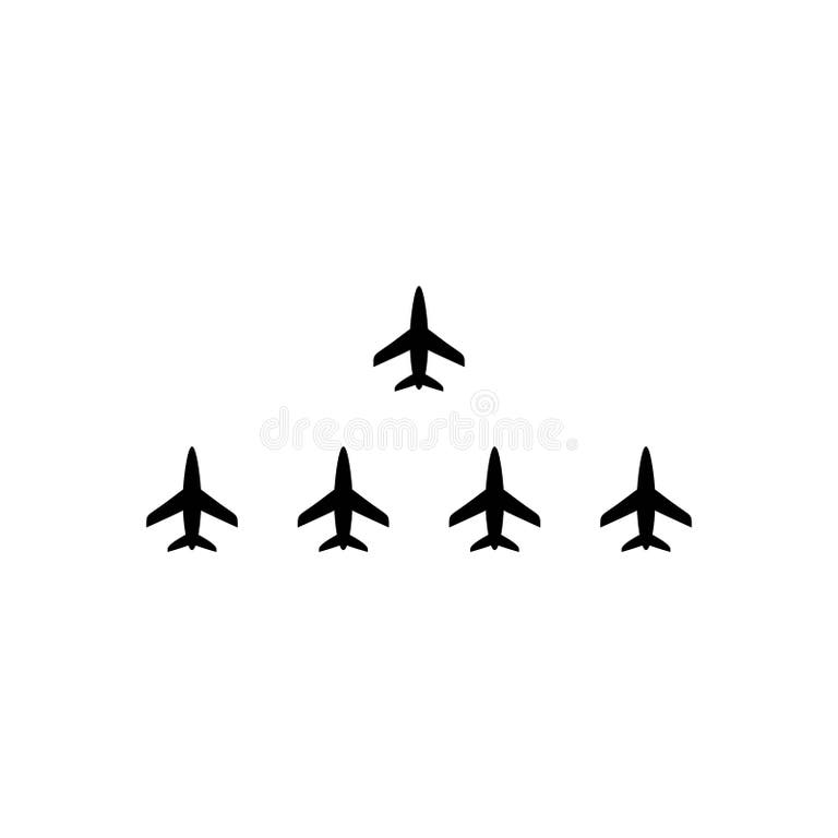 Plane Formation Icon, Illustration Design Template Stock Vector ...
