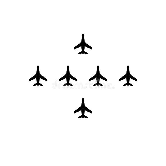 Plane Formation Icon, Illustration Design Template Stock Vector ...