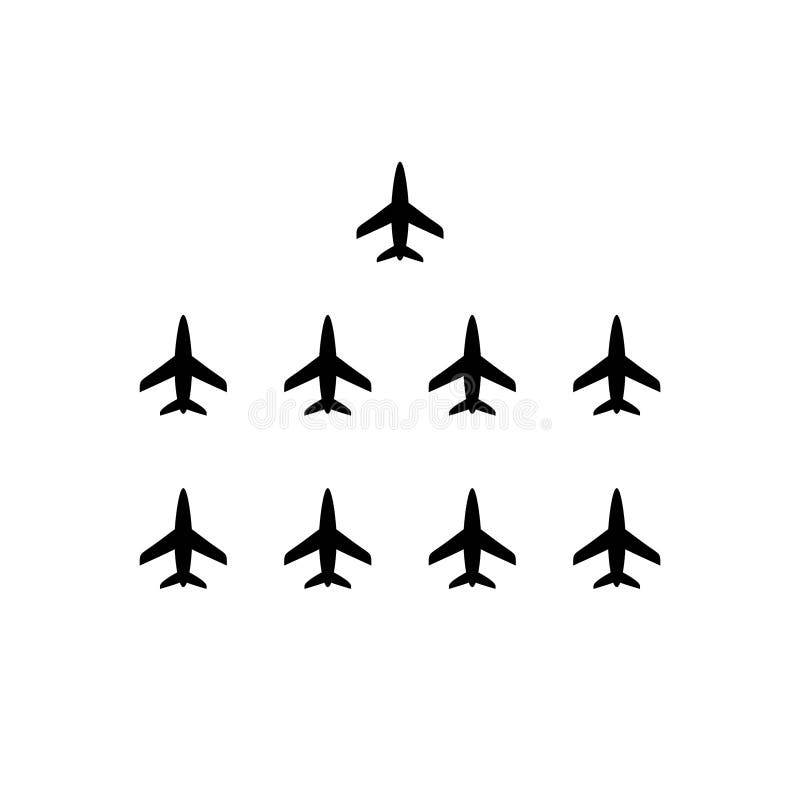 Plane Formation Icon, Illustration Design Template Stock Vector ...
