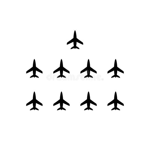 Plane Formation Icon, Illustration Design Template Stock Vector ...